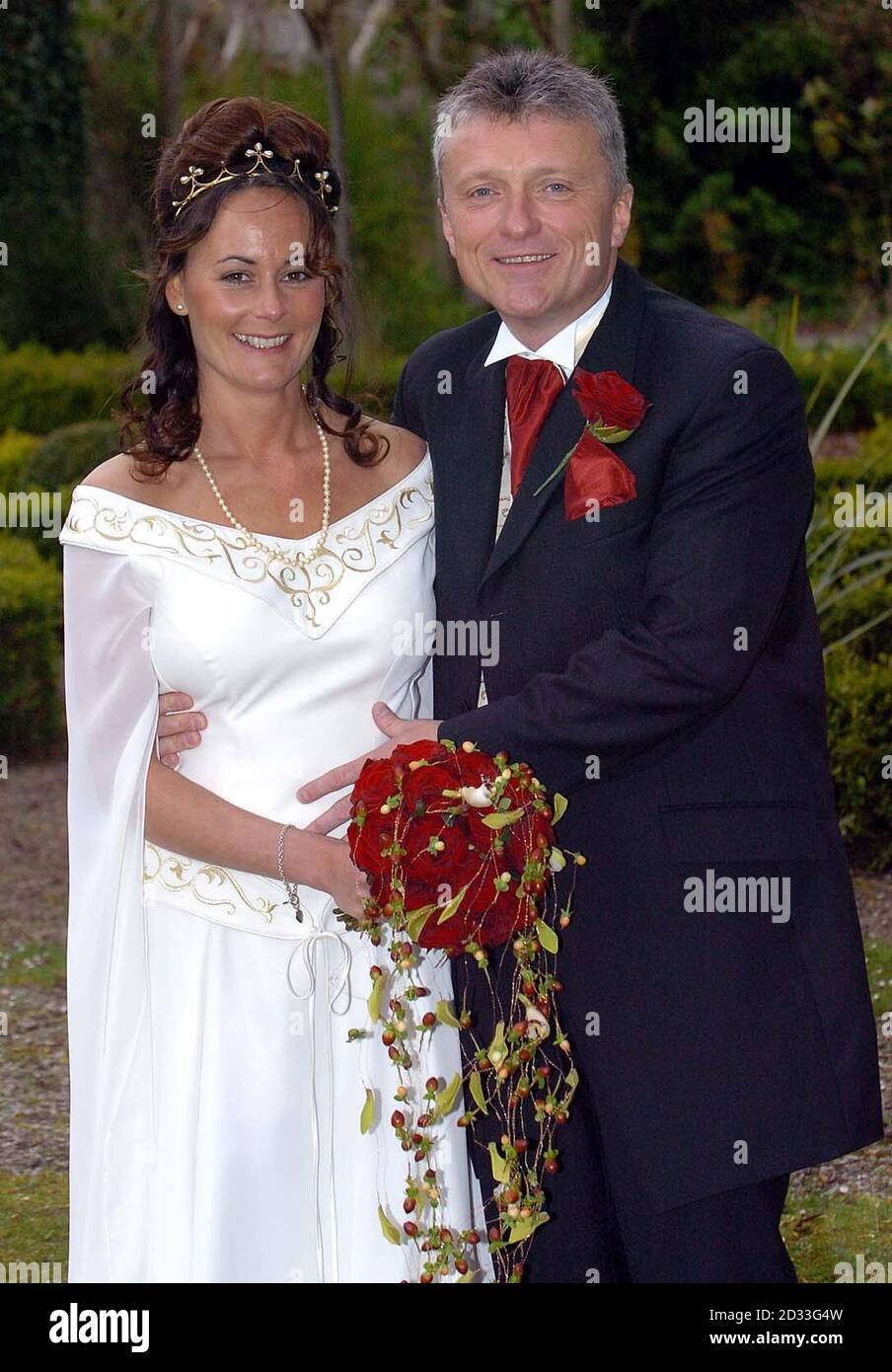 Paul Salmon celebrates with his new wife Cheryl after their wedding at ...
