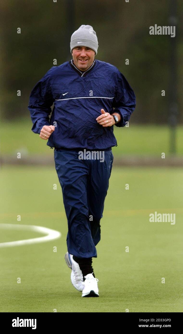 Premiership referee Jeff Winter during a high fitness progamme for FA ...