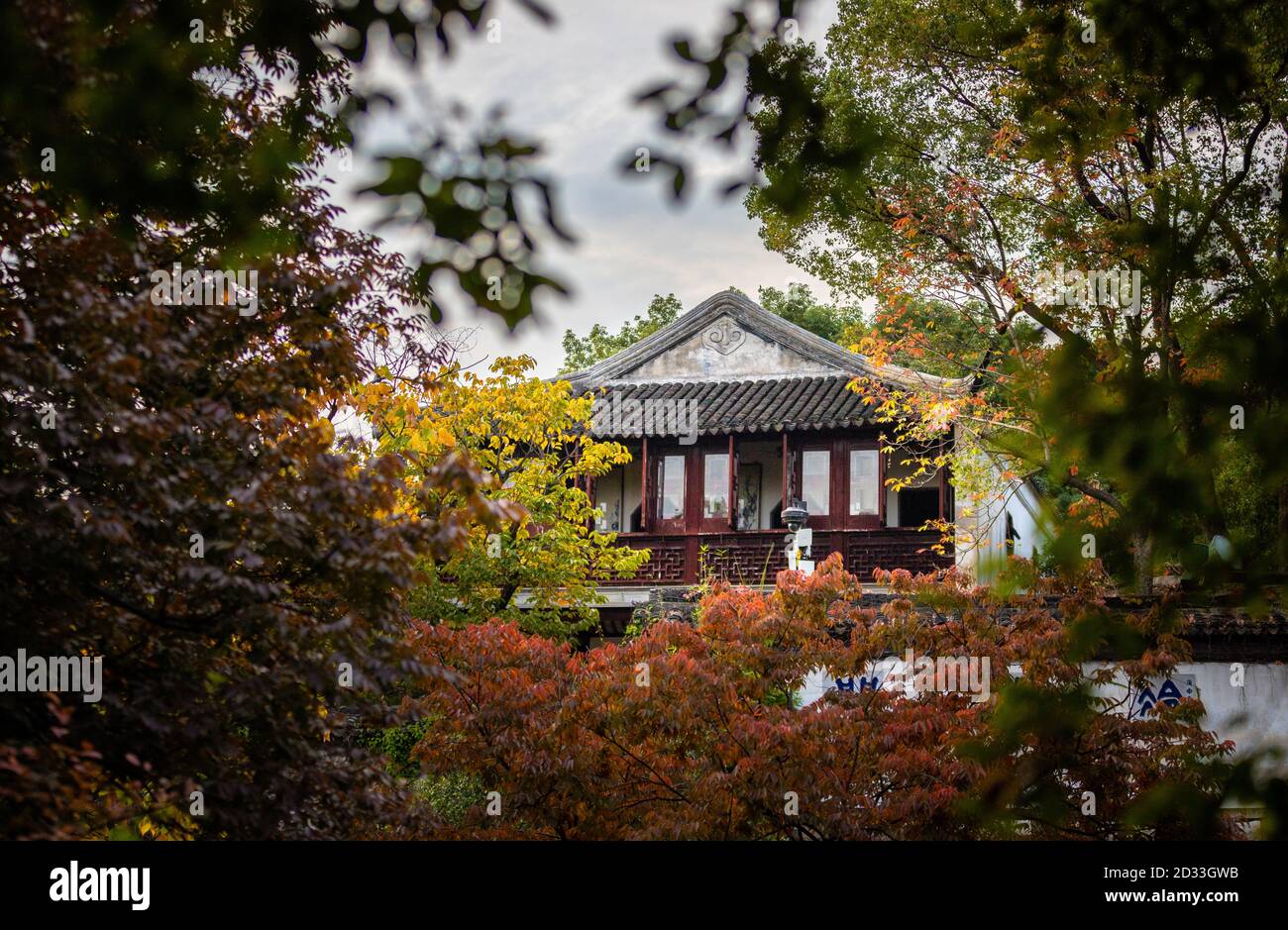 Closeup shot of a Japanese construction in a park Stock Photo - Alamy