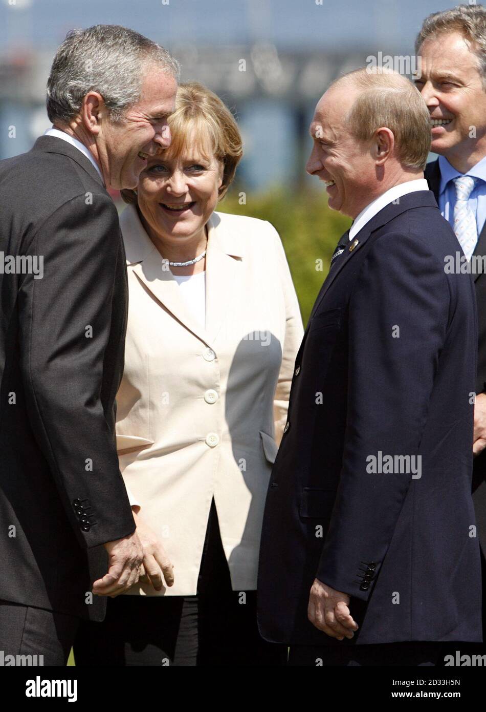 Vladimir angela putin merkel george bush hi-res stock photography and ...