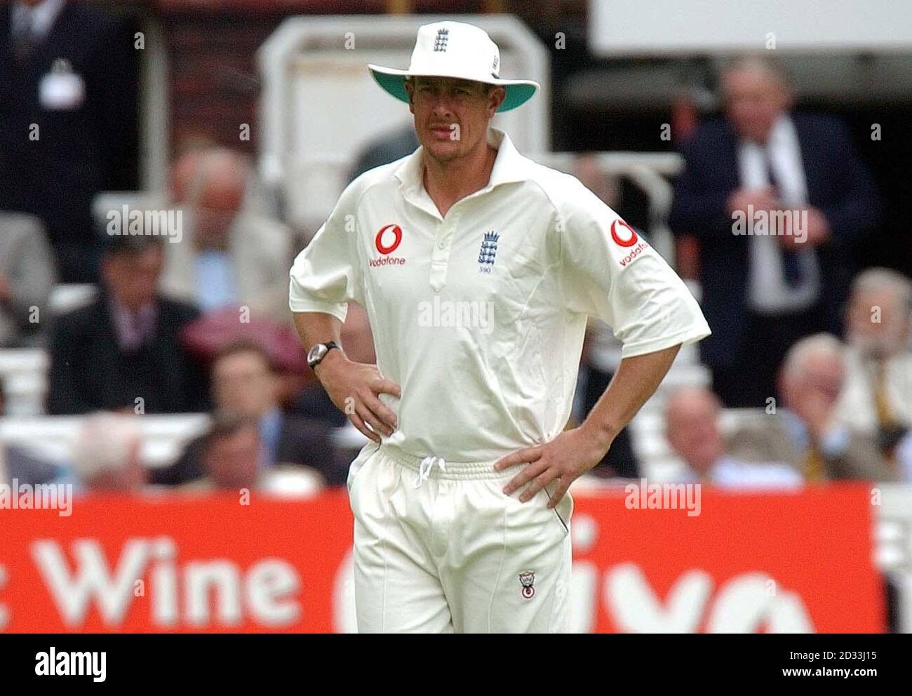 England spinner Ashley Giles during the first day of the first test ...
