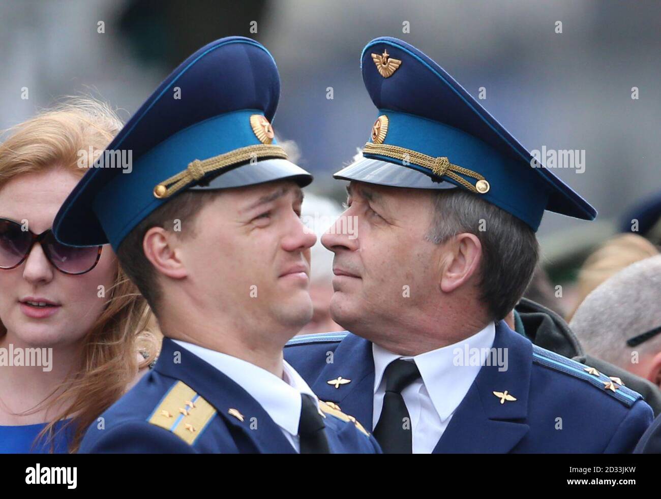 STANDALONE Photo. Two Russian military officers during the ...