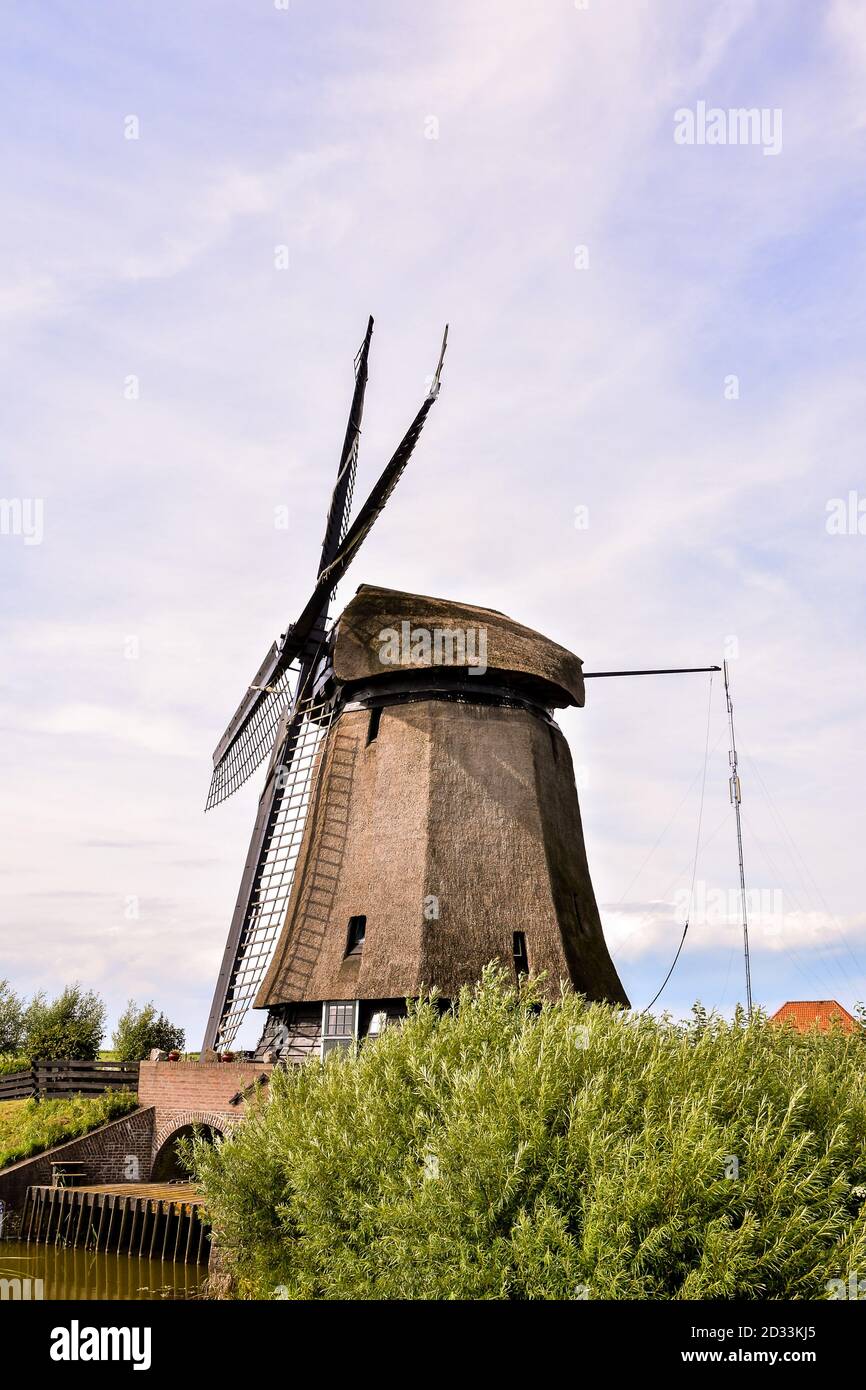 Classic Vintage Windmill in Holland Stock Photo - Alamy