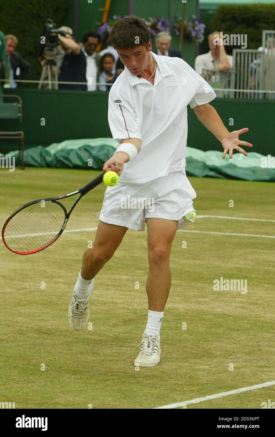 Jamie Baker from Scotland in action in the Boy's Singles at The Lawn ...