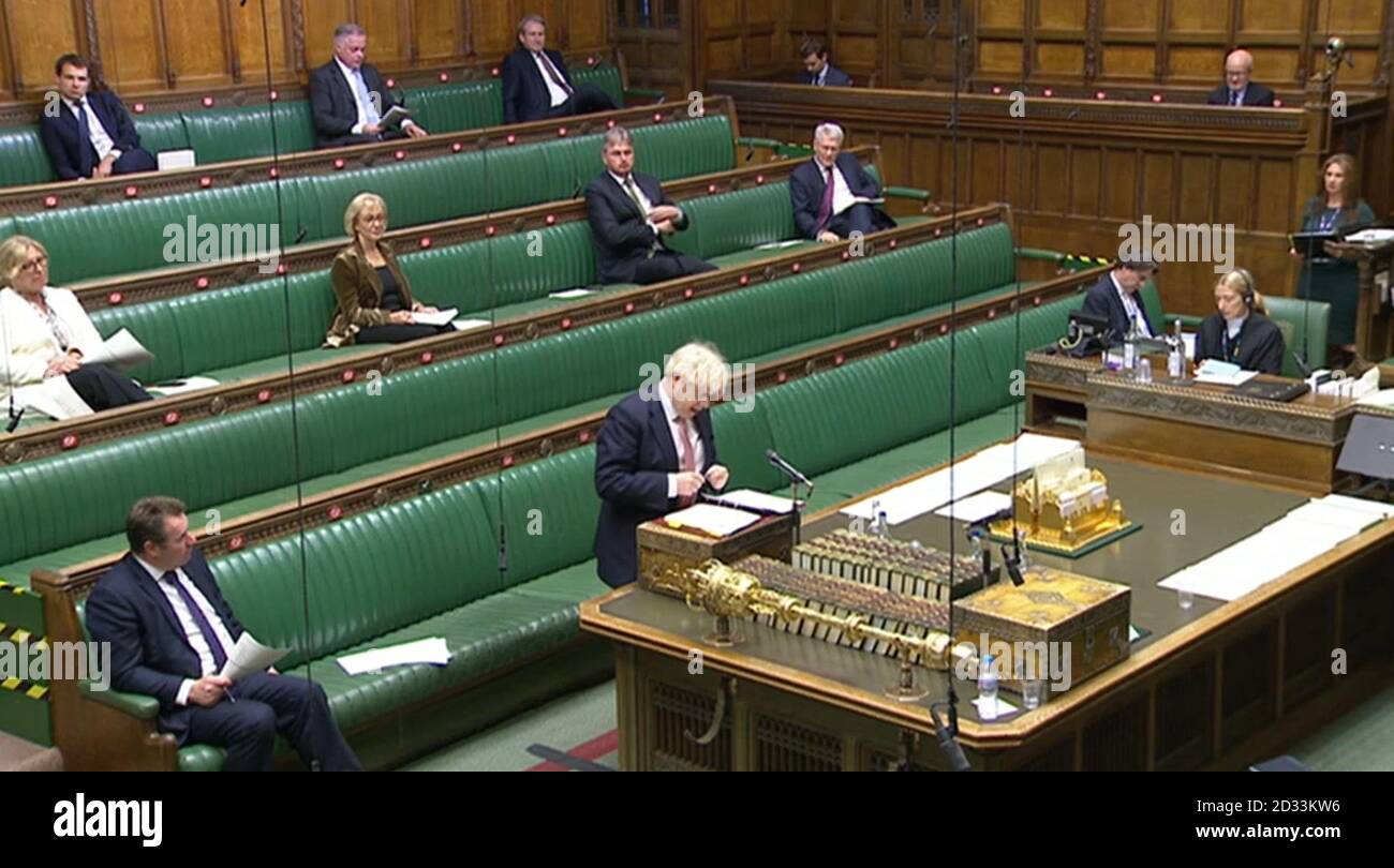 Prime Minister Boris Johnson speaks during Prime Minister's Questions ...