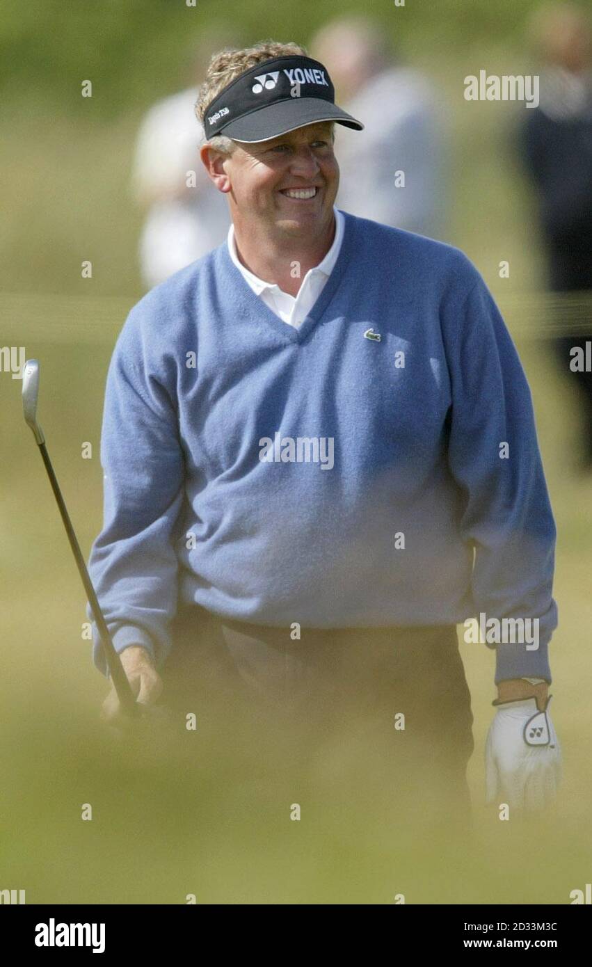 Colin Montgomerie of Scotland looks relaxed on the 4th fairway during a ...
