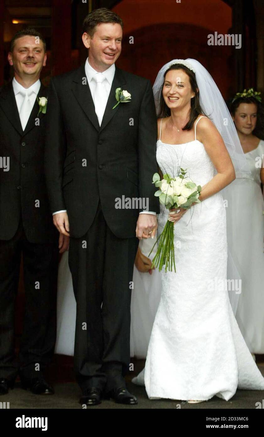 Actor John Gordon Sinclair and Shauna McKeon after their wedding at St ...