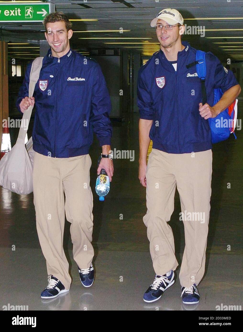 British swimmers James Gibson (left) from Loughborough and Darren Mew ...