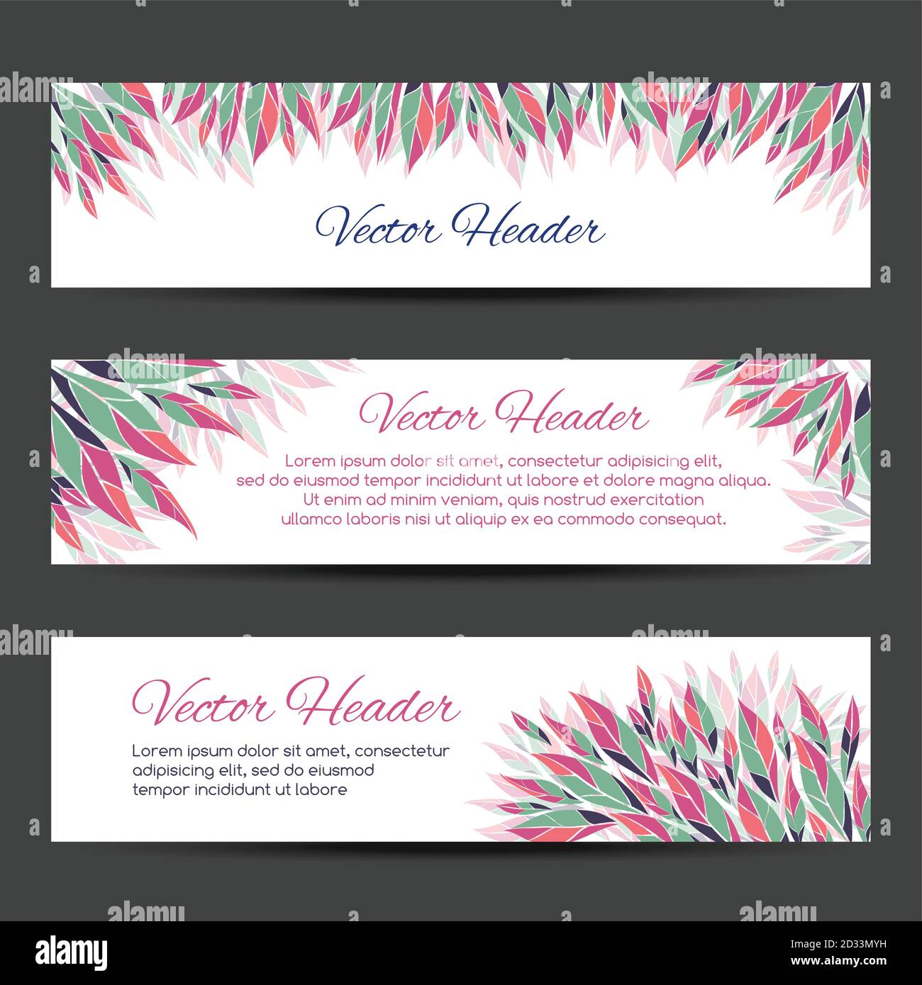 Vector floral headers Stock Vector Image & Art - Alamy
