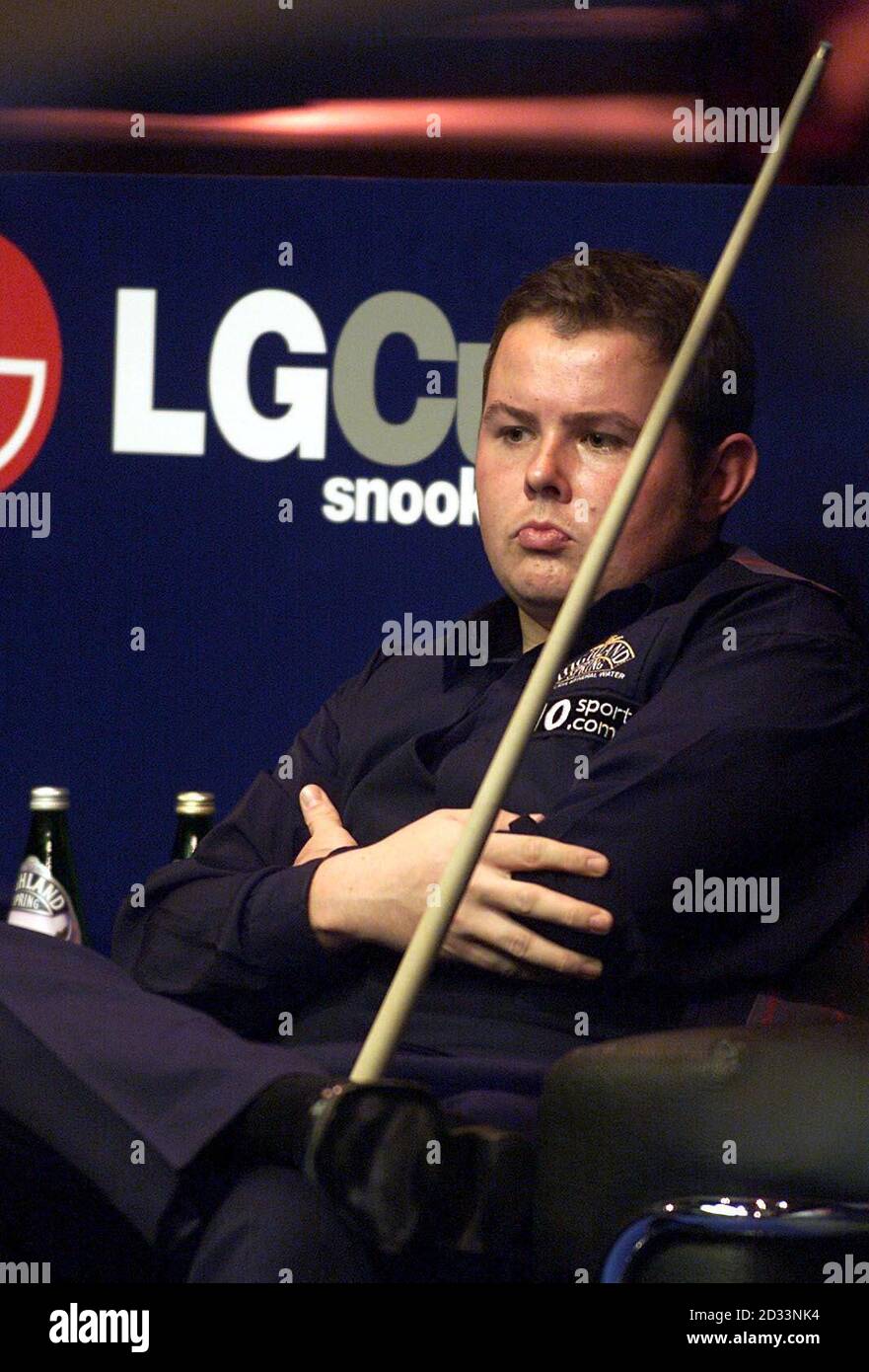 Stephen Lee sits and waits for an opening against Peter Ebdon during ...