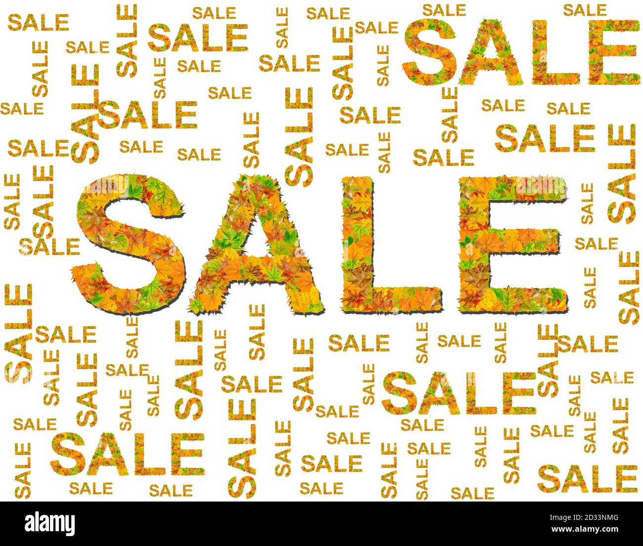Word SALE made of leaves Stock Photo - Alamy