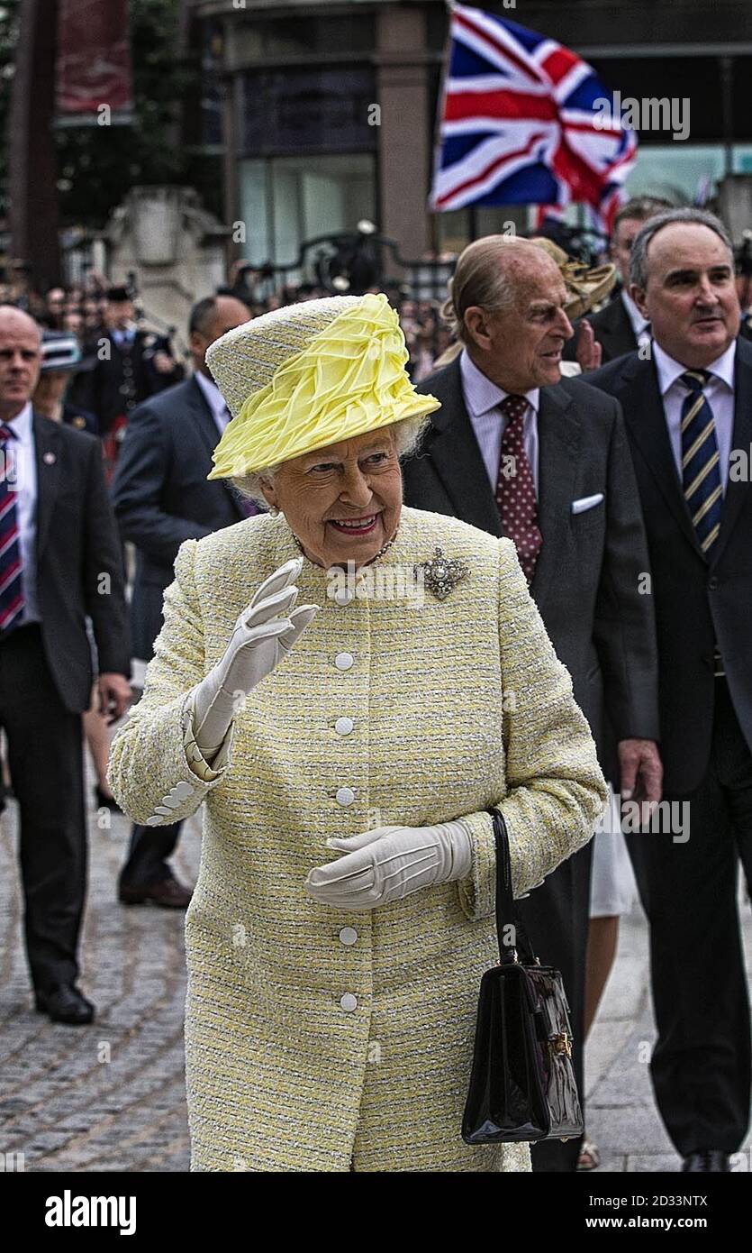 Queen Elizabeth II during a visit to the Belfast City Hall, on day two ...