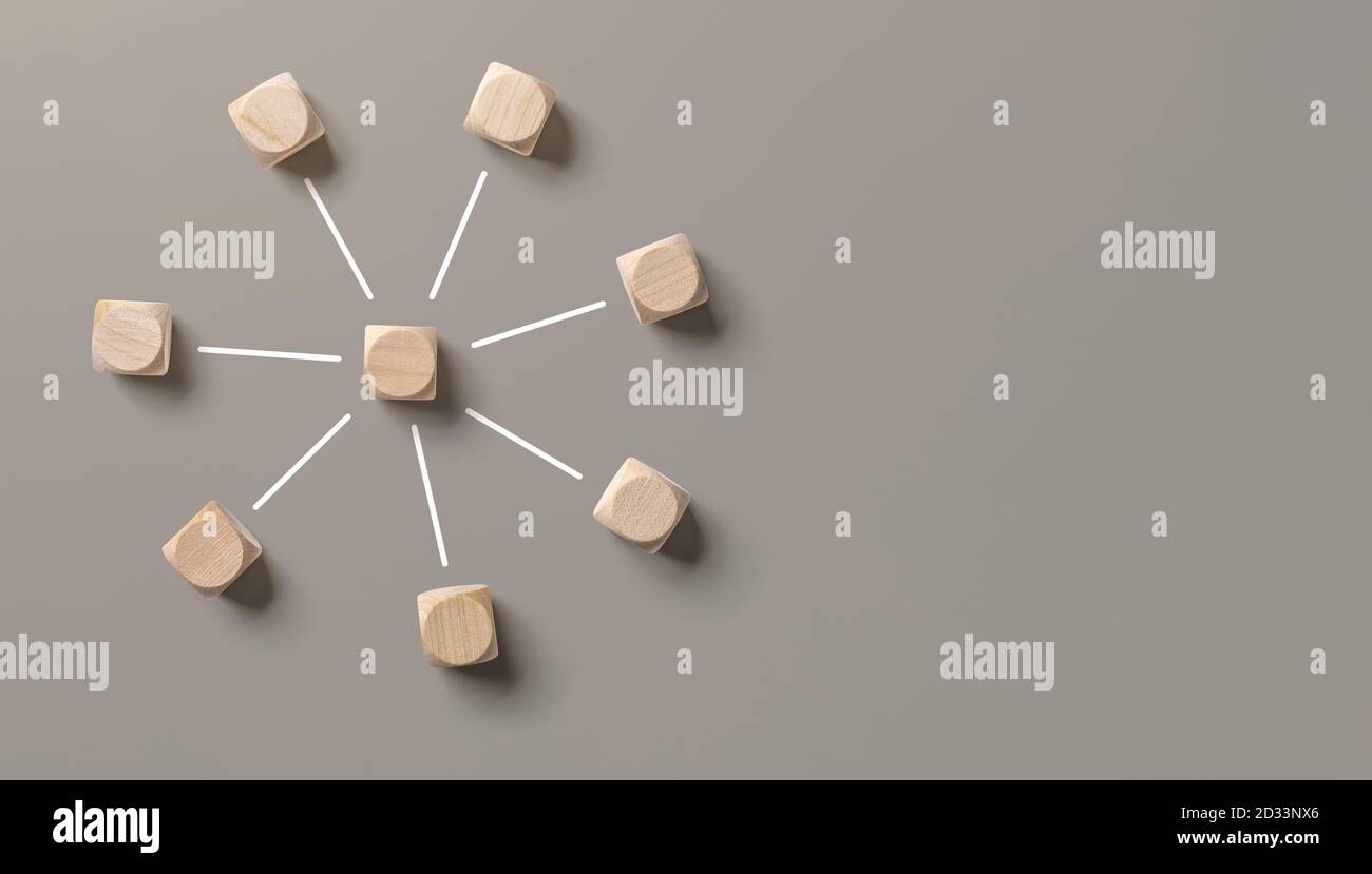 Circular network with an element in the middle Stock Photo - Alamy