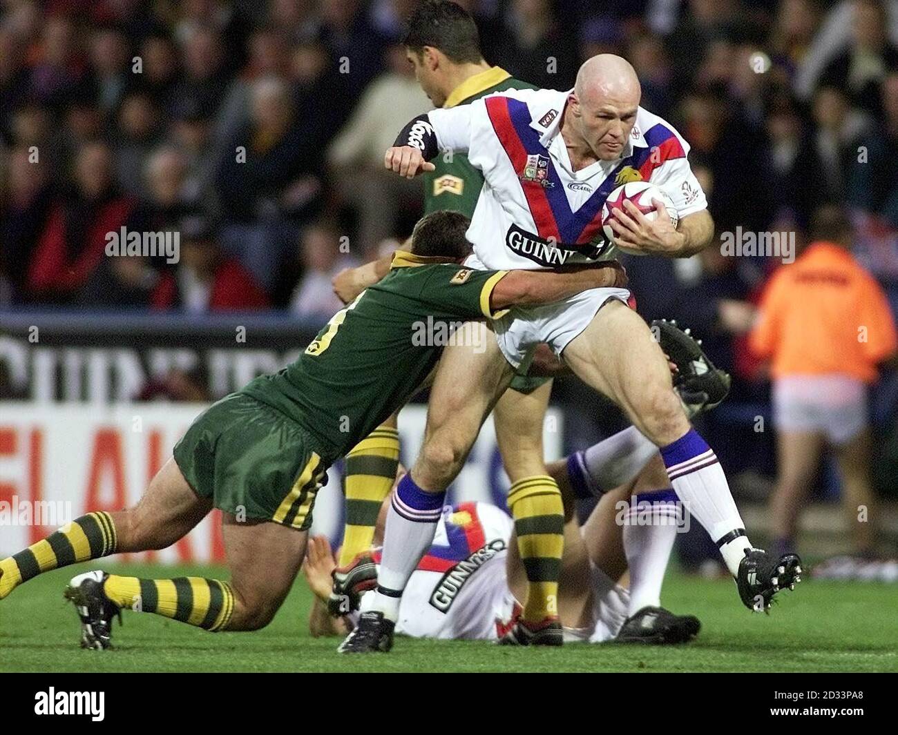 Great Britain's Keith Senior (right) is challenged by Australia's Brad ...