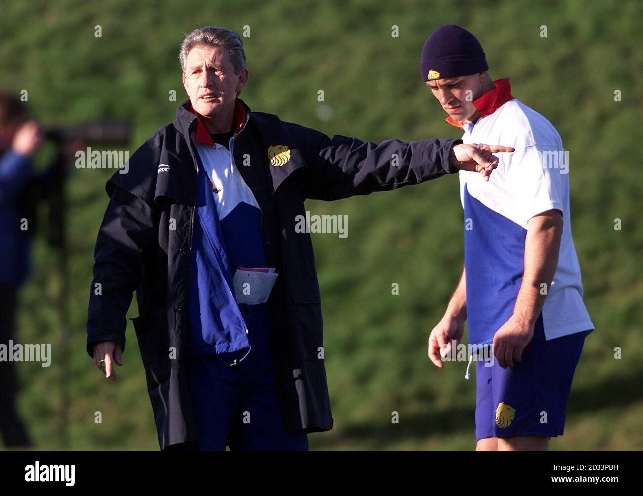The Great Britain's David Waite with Paul Sculthorpe (right) during ...