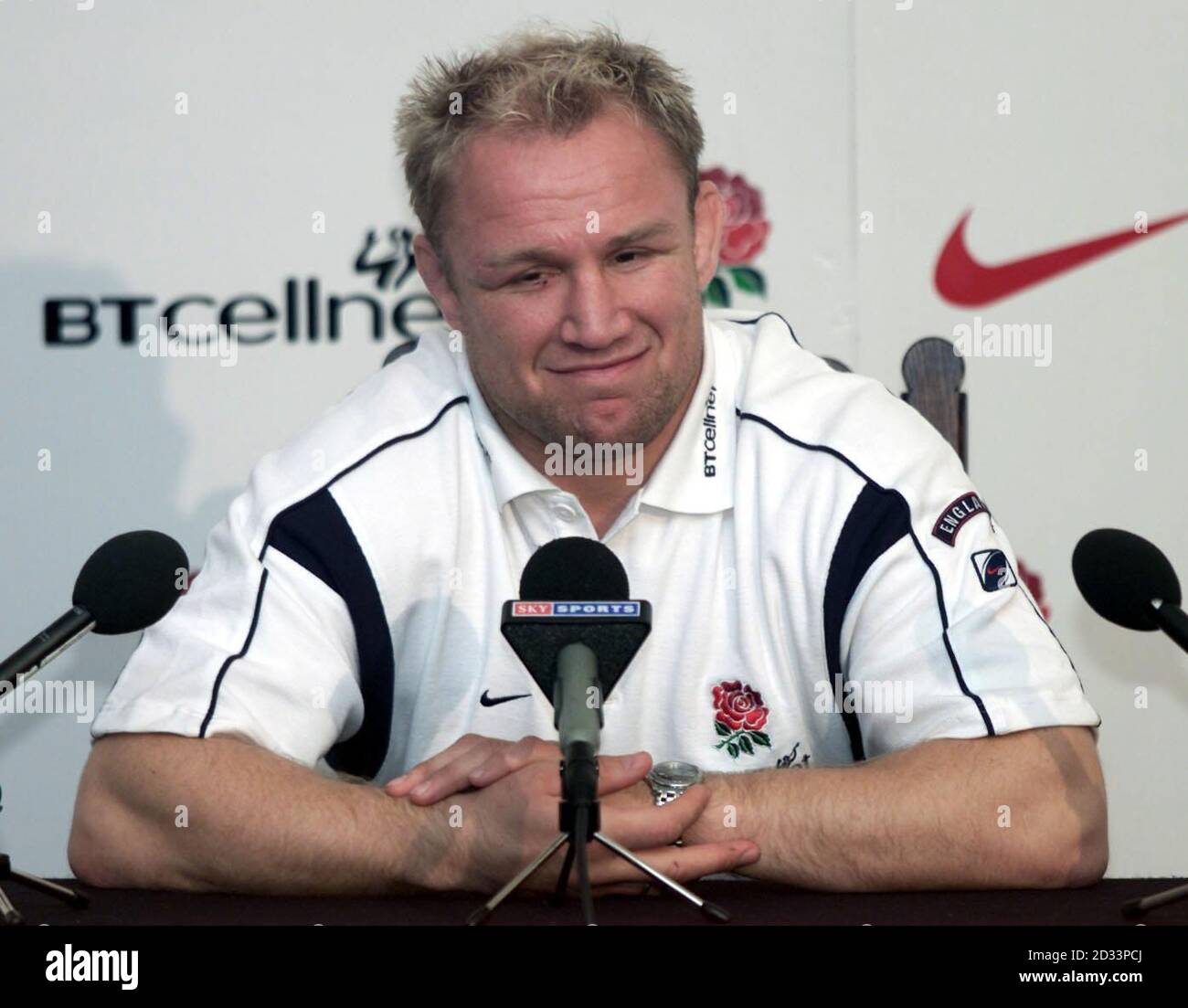 England captain Neil Back answers questions during a Press Conference ...