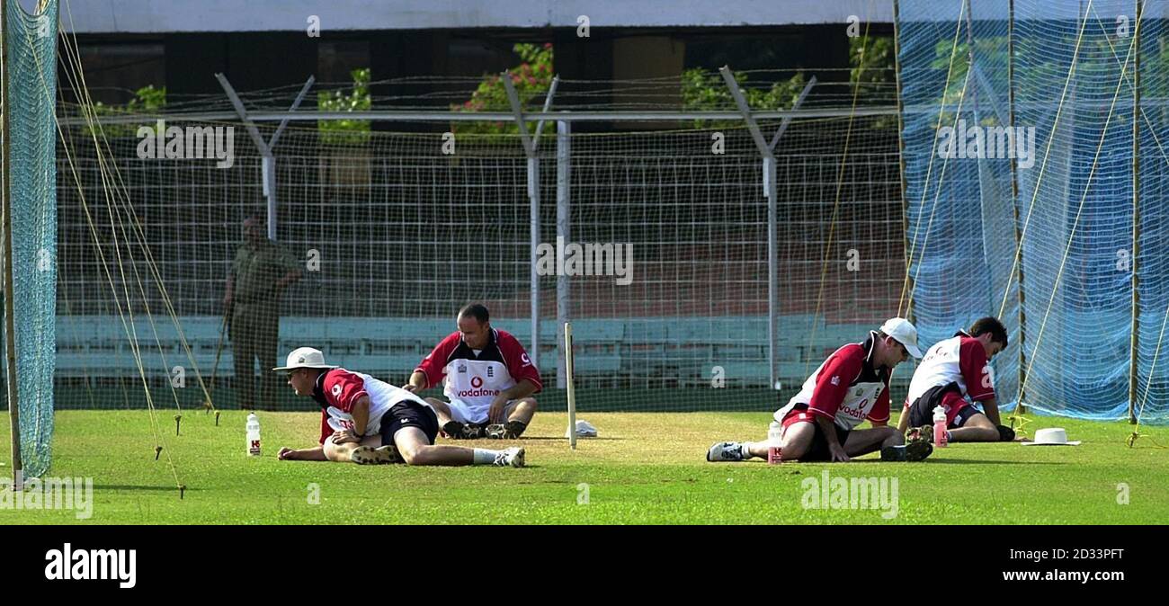 England cricketers (from left) Matthew Hoggard, Nasser Hussain, Graham ...