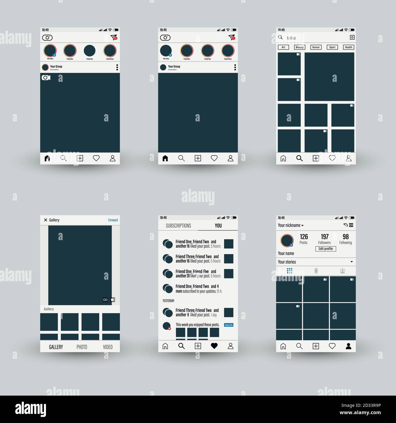 Photo App. Photo frame vector for application. The concept and ...