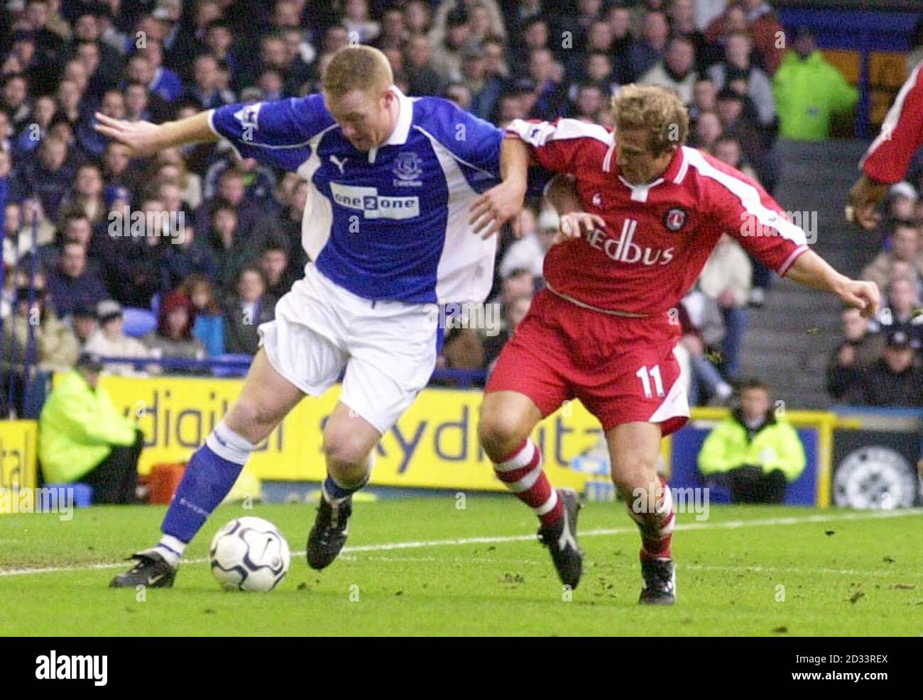 Manchester United new signing David Bellion (left) battles with Stoke ...