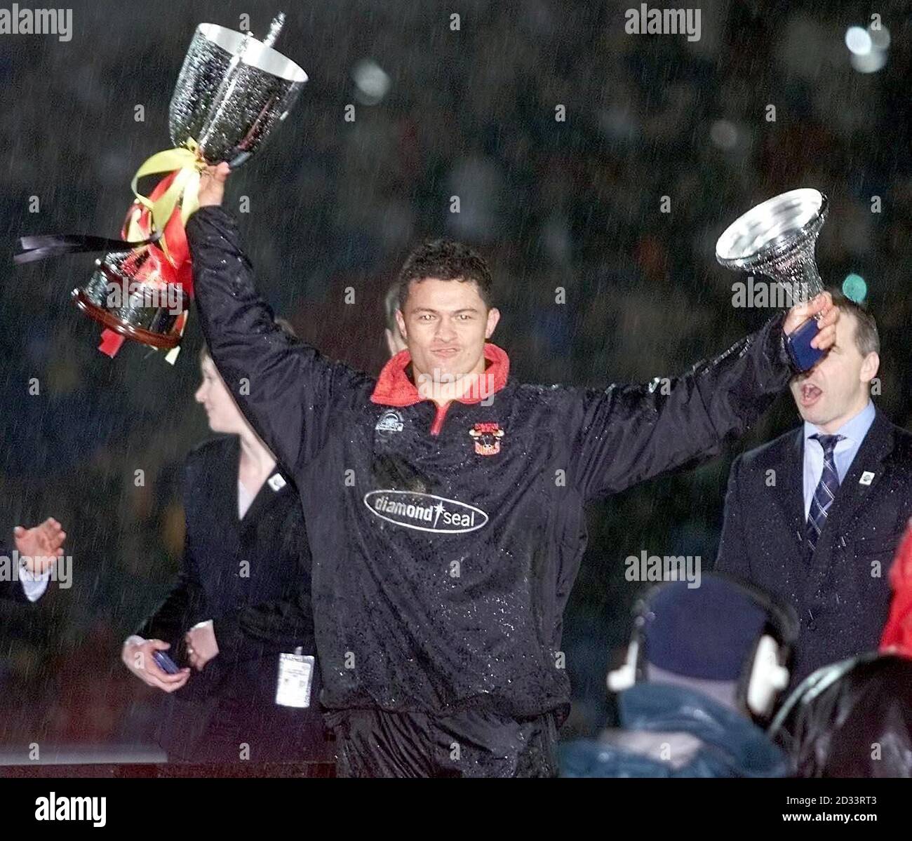 Bradford Bulls's captain Robbie Paul lifts the cup after winning the ...