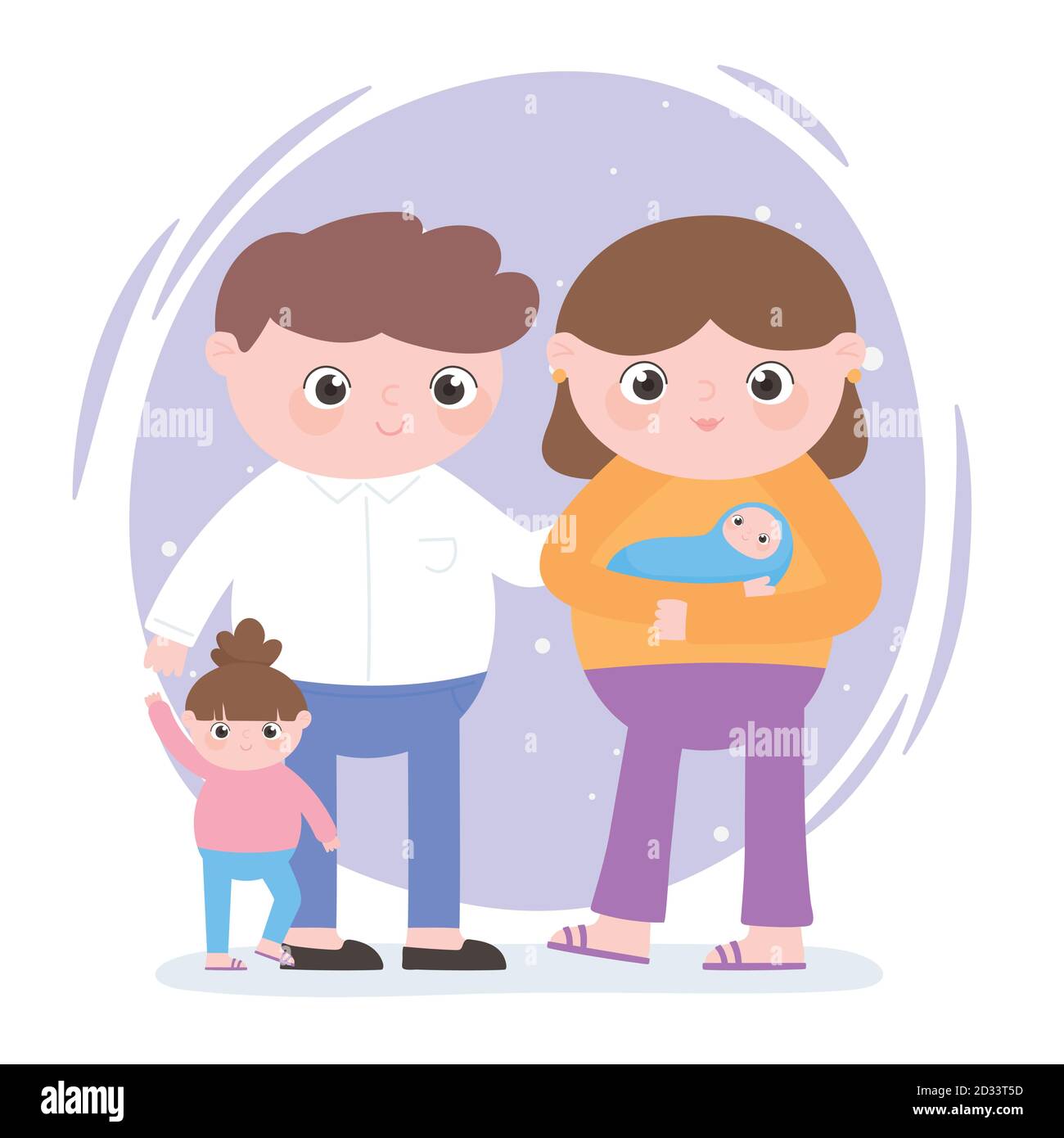 pregnancy and maternity, family dad mom baby and little daughter ...
