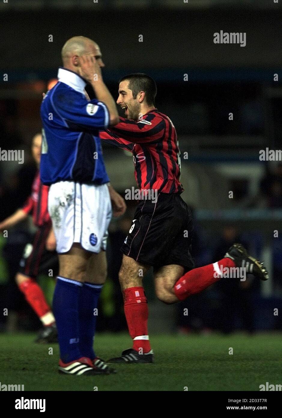 Manchester citys kevin horlock celebrates goal hi-res stock photography ...