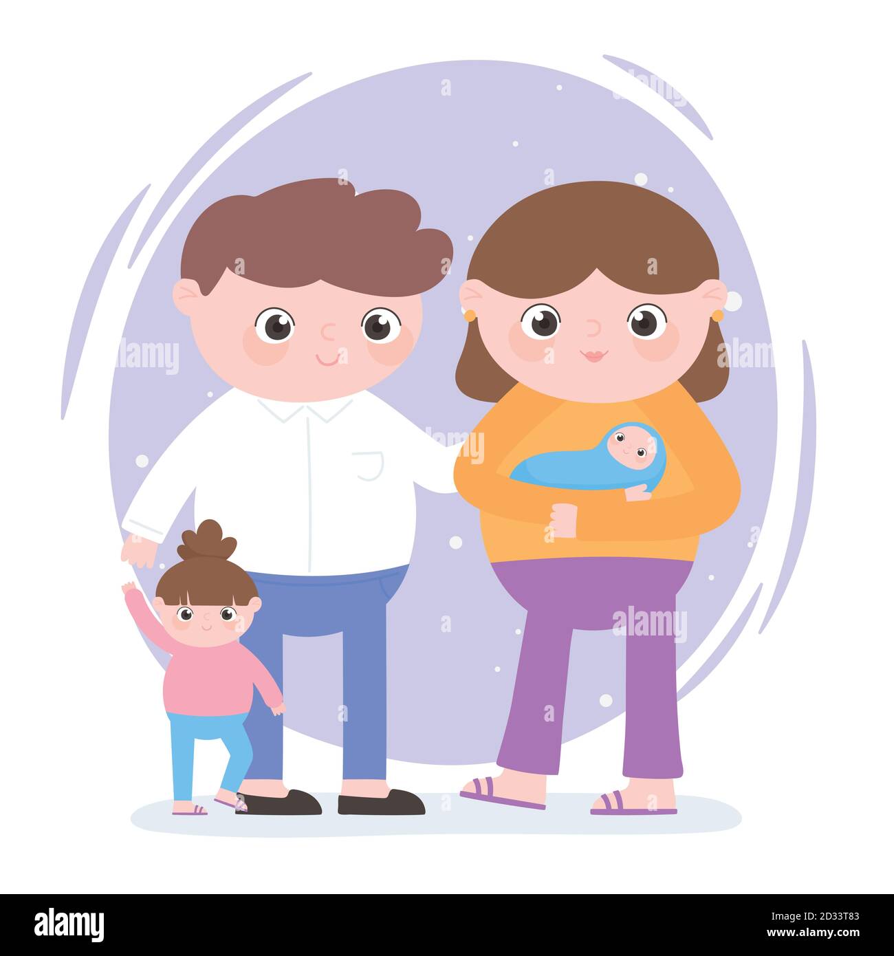 pregnancy and maternity, family dad mom baby and little daughter ...