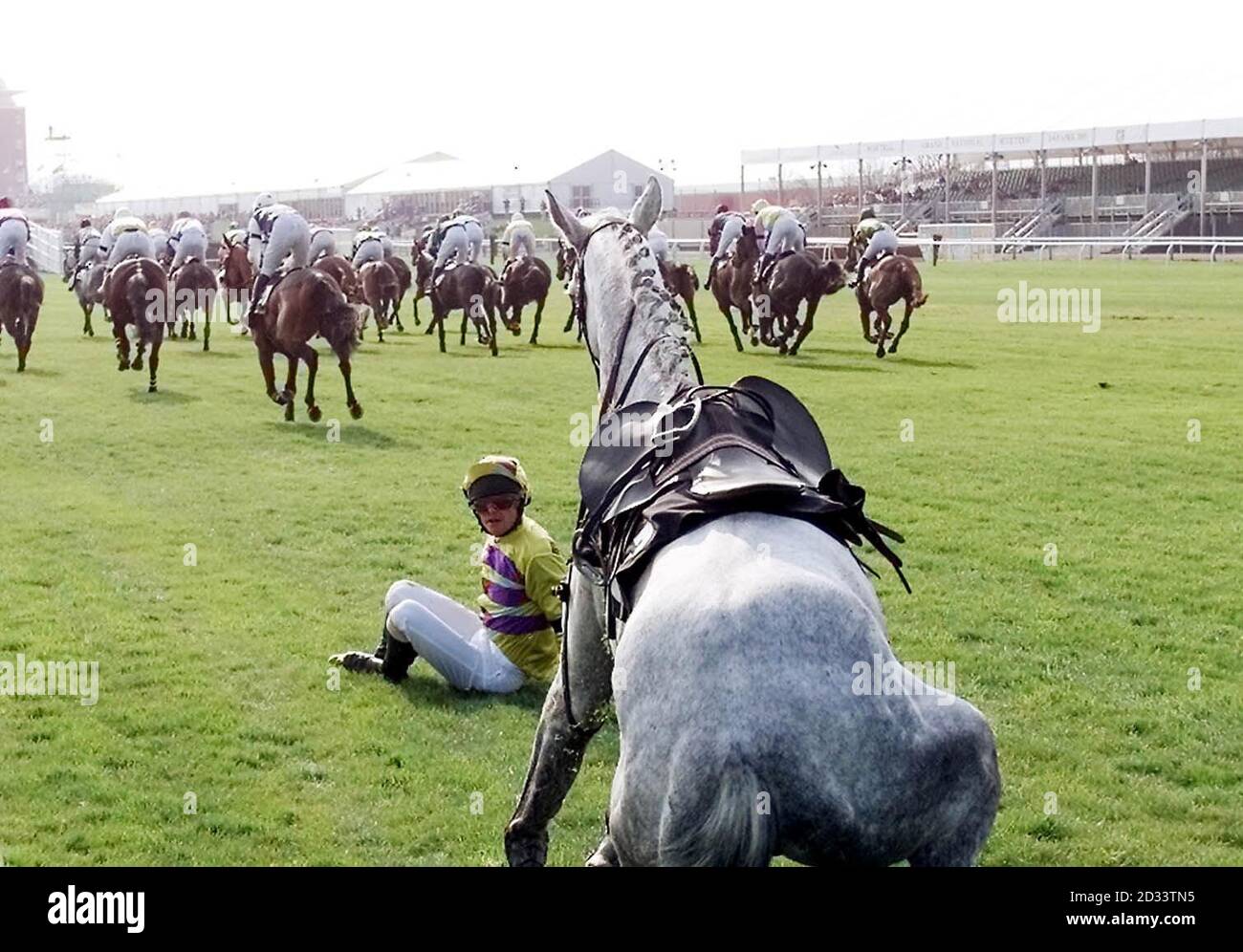 Horseracing falling action hi-res stock photography and images - Alamy