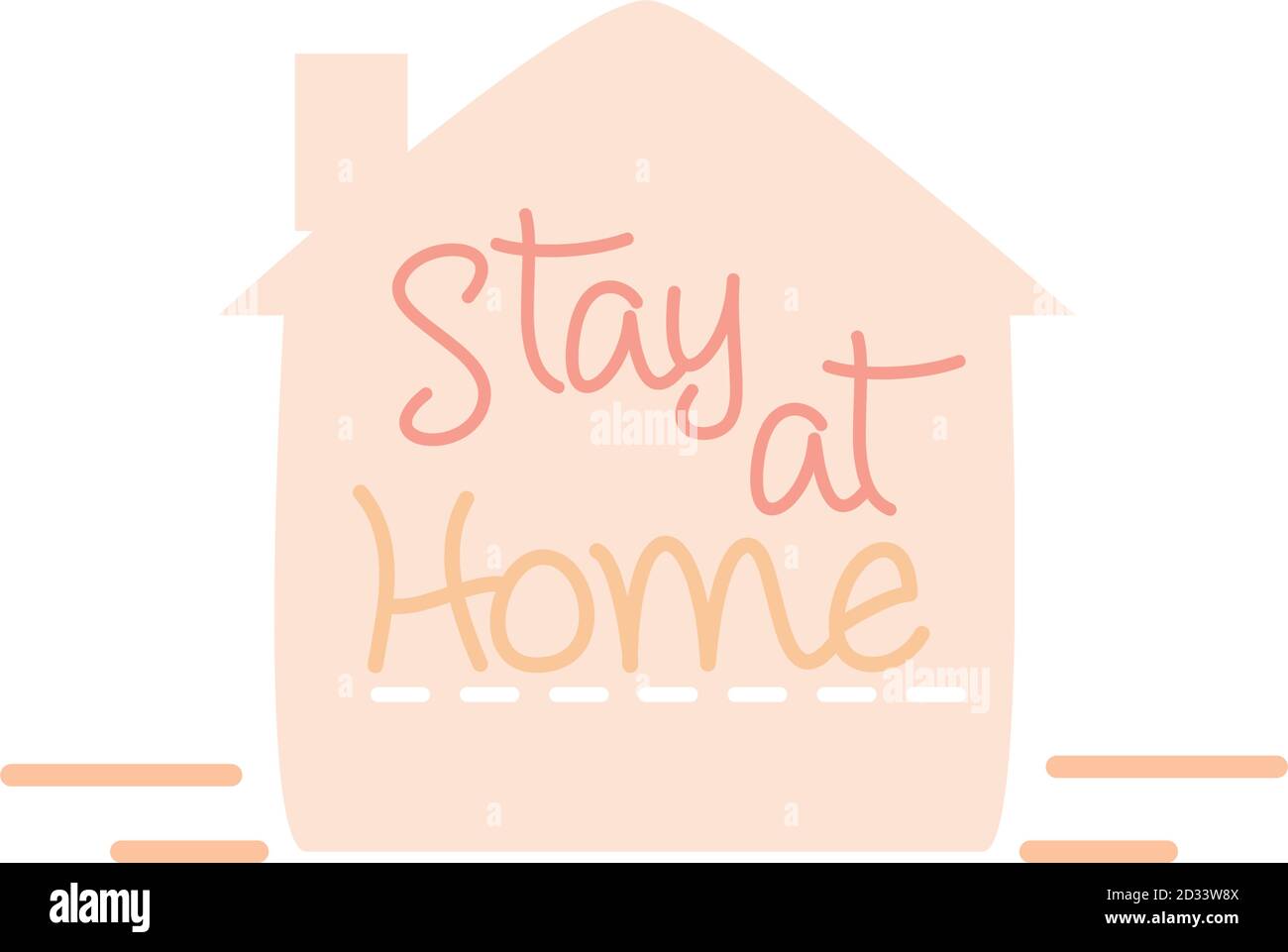 new normal, stay at home, after coronavirus, hand made style flat ...