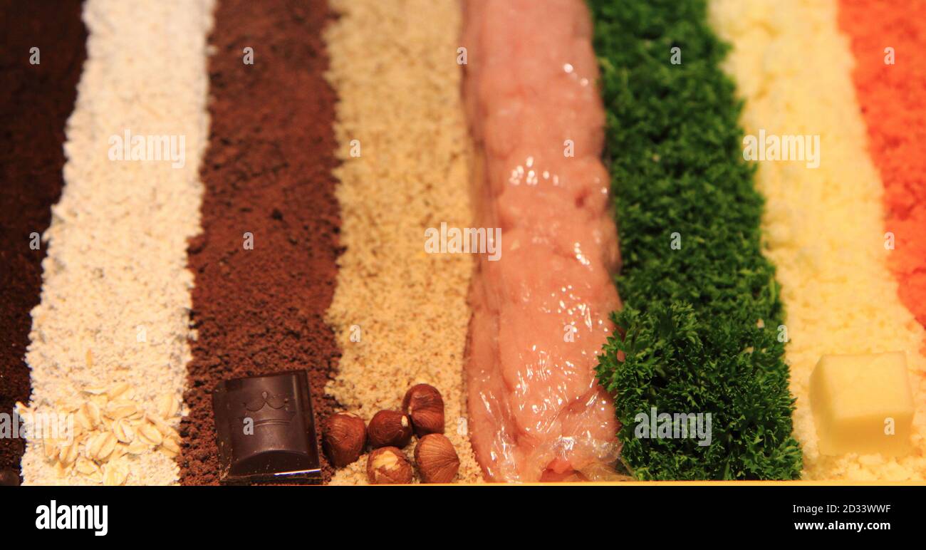ingredients for making food (from mixing meal machine Stock Photo - Alamy