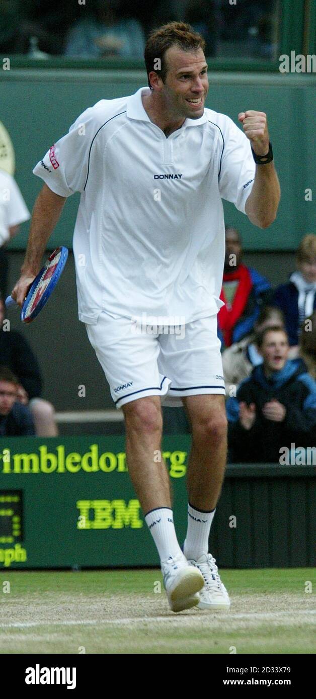Britain's Greg Rusedski in action against Xavier Malisse from Belgium ...