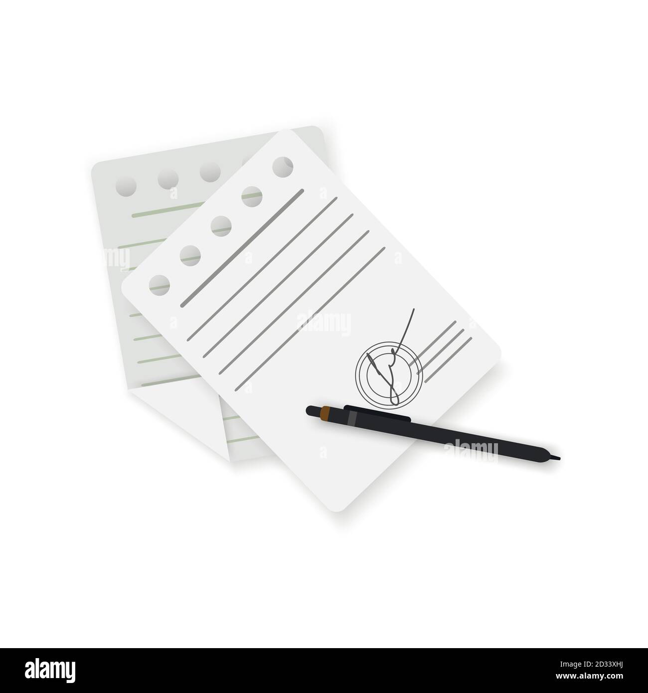 Signing contract icon. Report, letter, will. Deal concept. Can be used ...