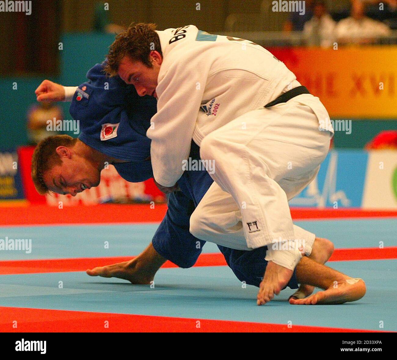 England's Craig Fallon (Blue) in action against Scotland's John ...