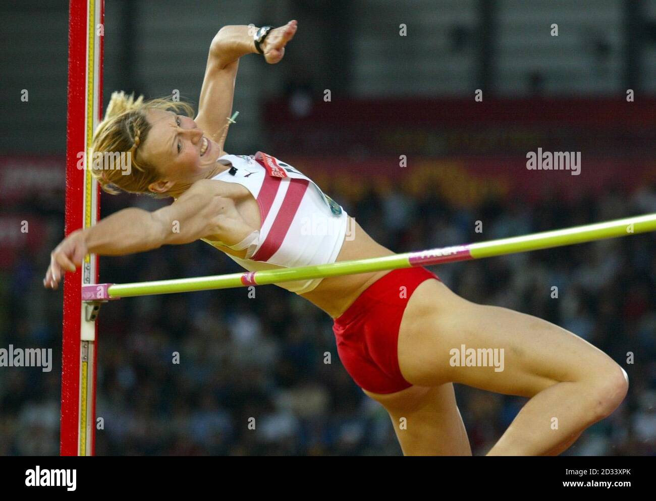 England's Susan Jones clears the bar on her way to a Silver Medal in ...