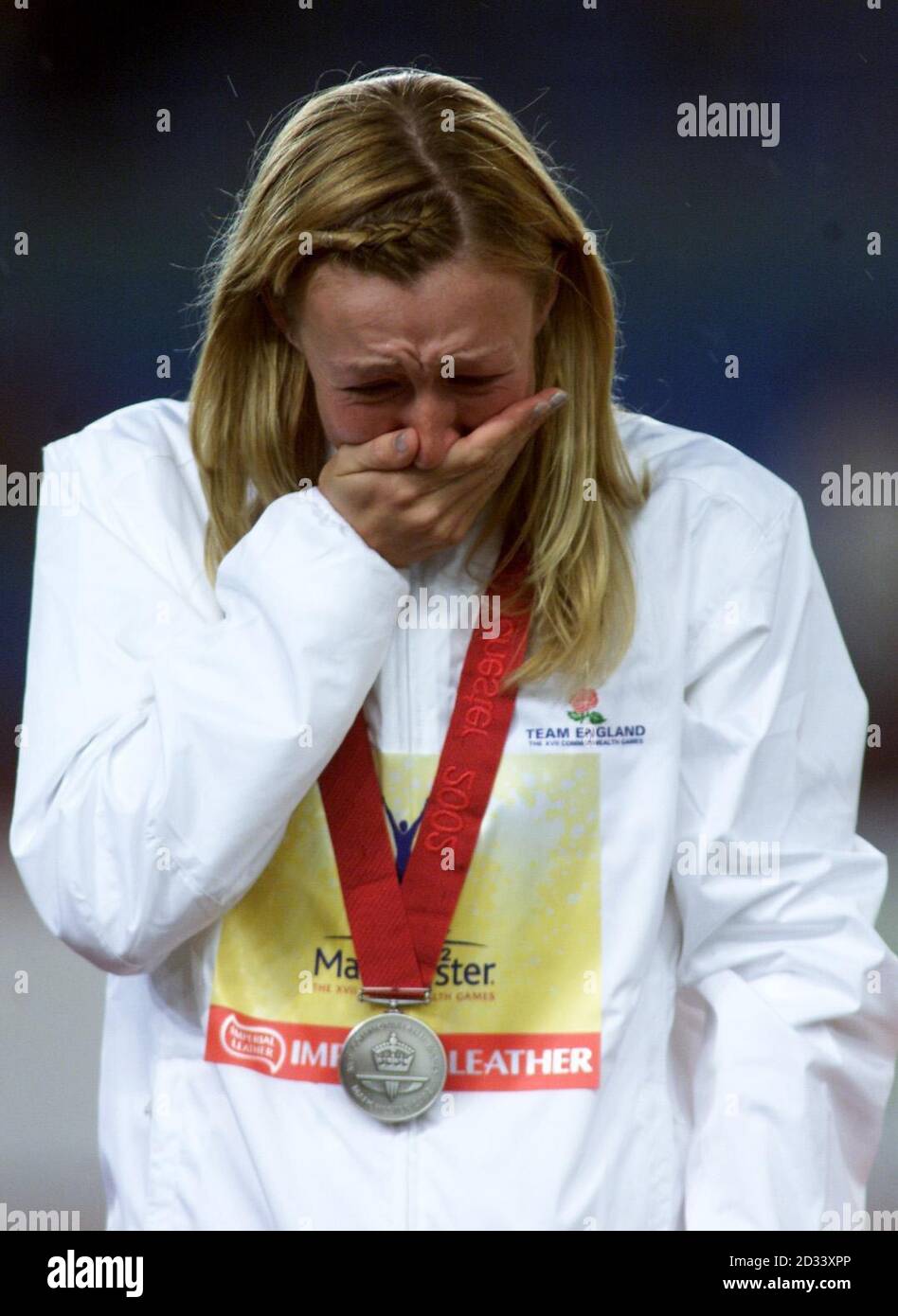 England's Susan Jones in tears as she collects her High Jump Silver ...