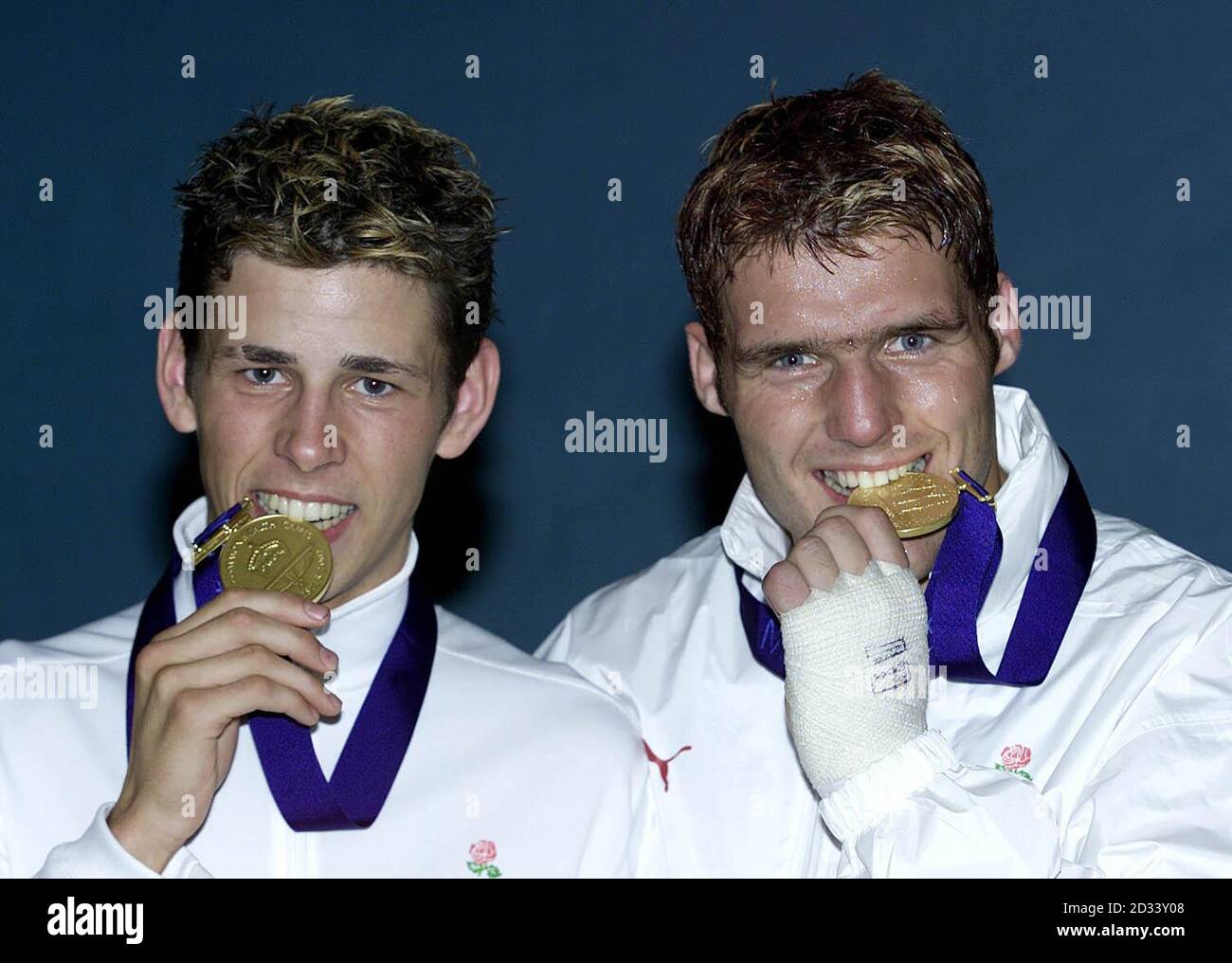 England's Gold medal winners Darren Barker (left) and David Dolan ...