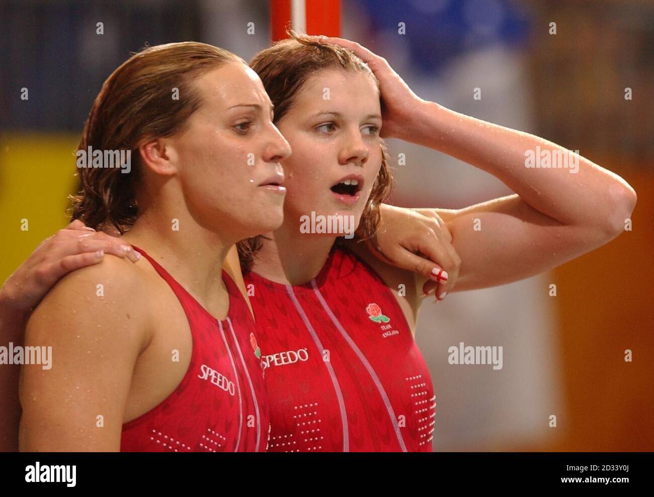 Disappointment for England's relay team members Sarah Price (left) and ...