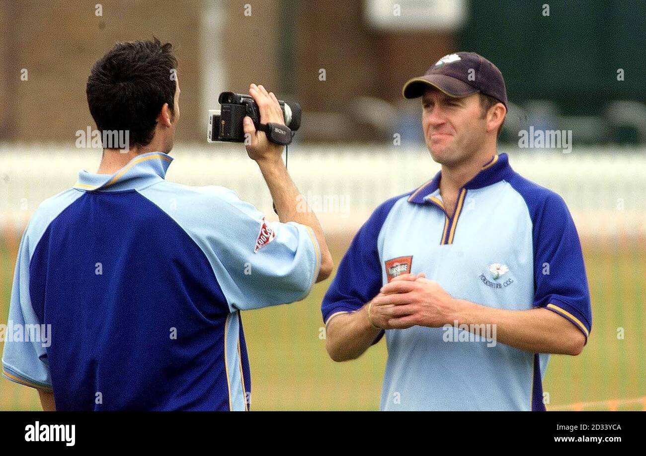 Yorkshire's Craig White is filmed during a nets practice session at ...