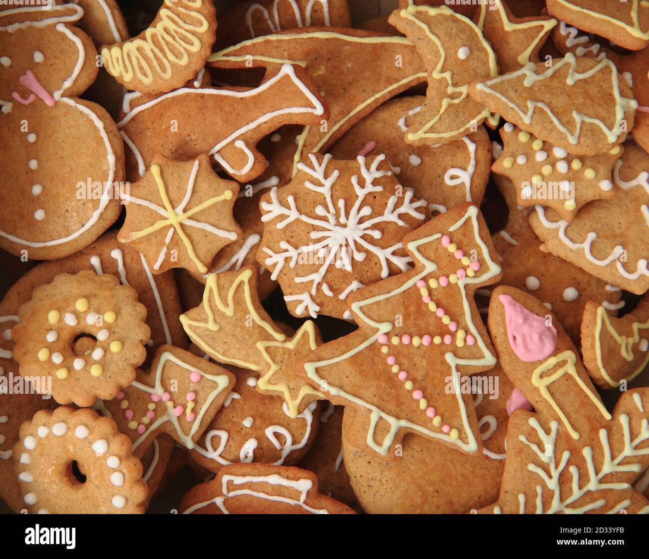 traditional czech christmas gingerbread as nice holiday food background ...