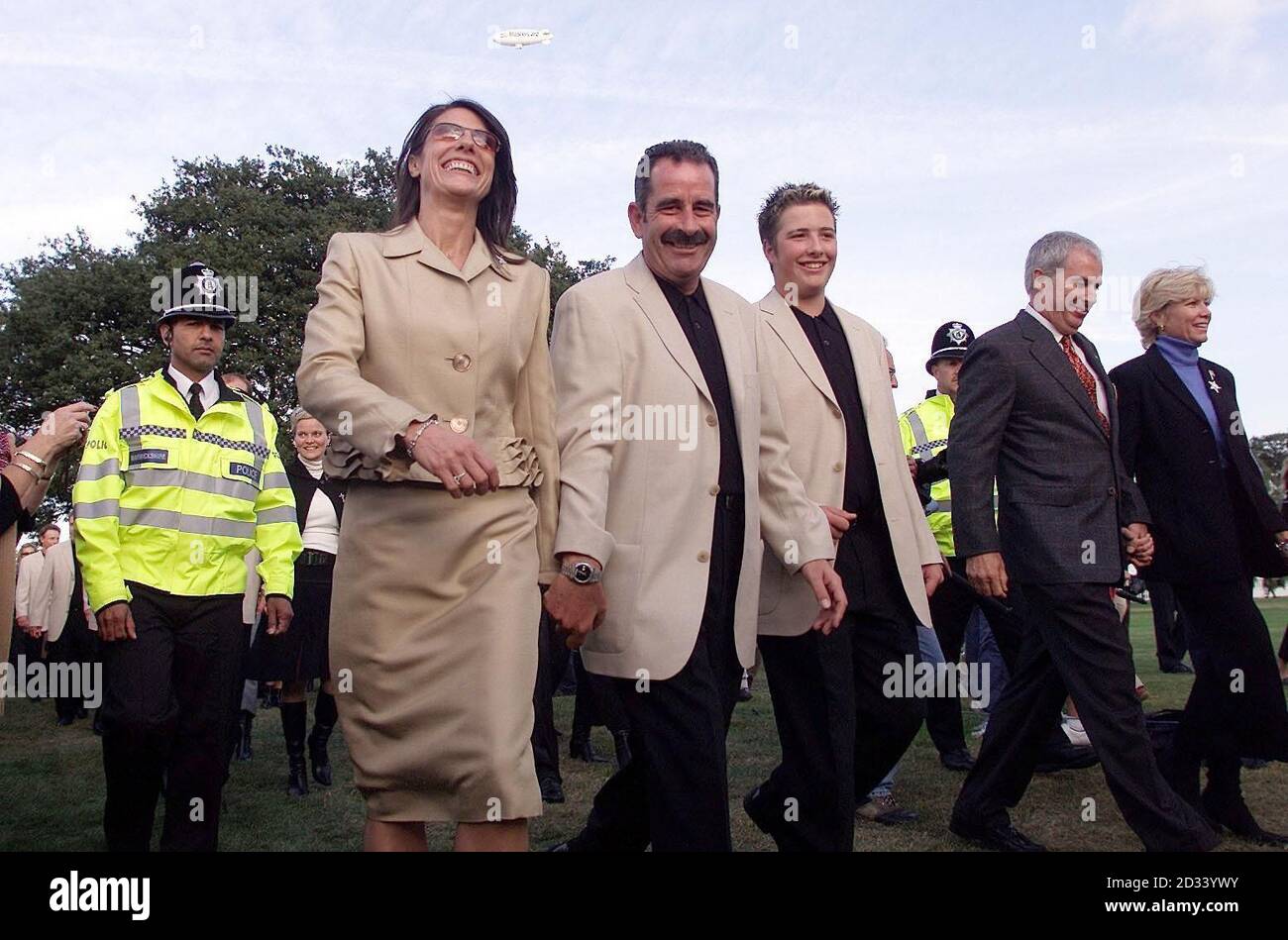 European captain Sam Torrance (centre) and his wife Suzanne and Curtis ...