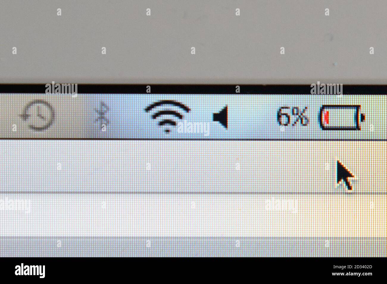 Generic stock photo shows a laptop screen displaying a low battery ...