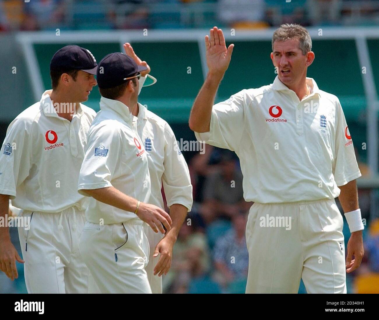 Sport cricket celebrating high five andrew caddick hi-res stock ...