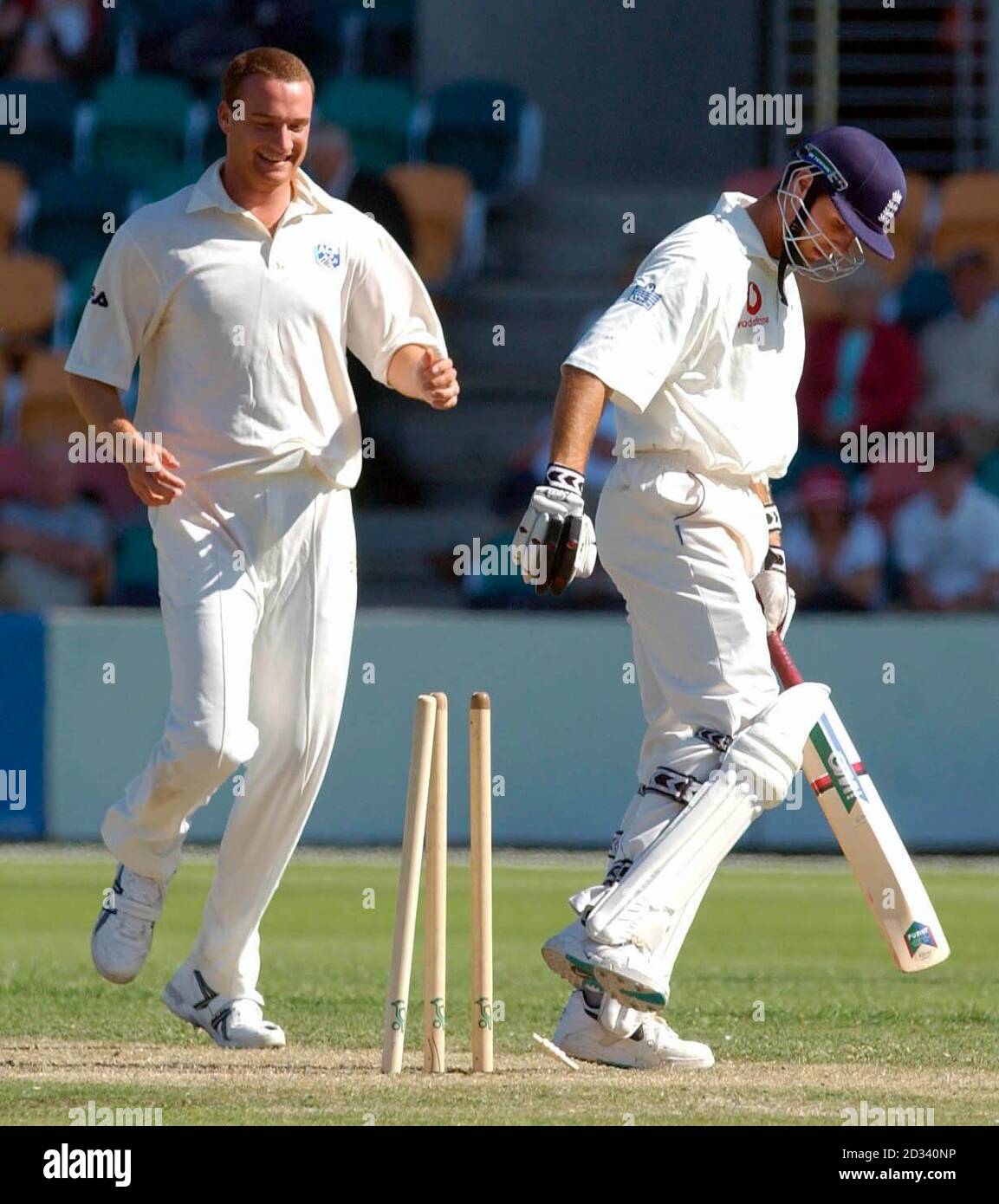 EDITORIAL USE ONLY - NO COMMERCIAL USE: England batsman Michael Vaughan ...