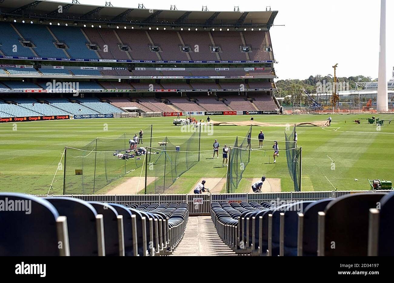 EDITORIAL USE ONLY - NO COMMERCIAL USE: England practice in the nets at ...