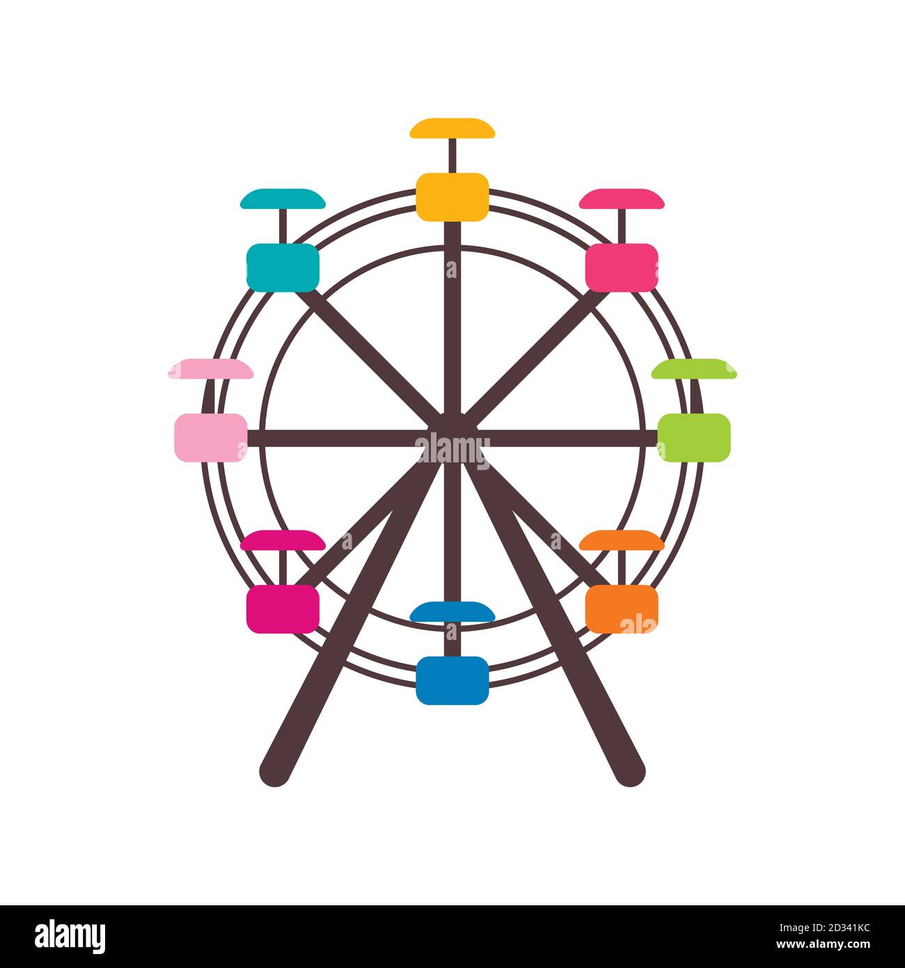 Ferris wheel icon in cartoon style isolated on white background ...