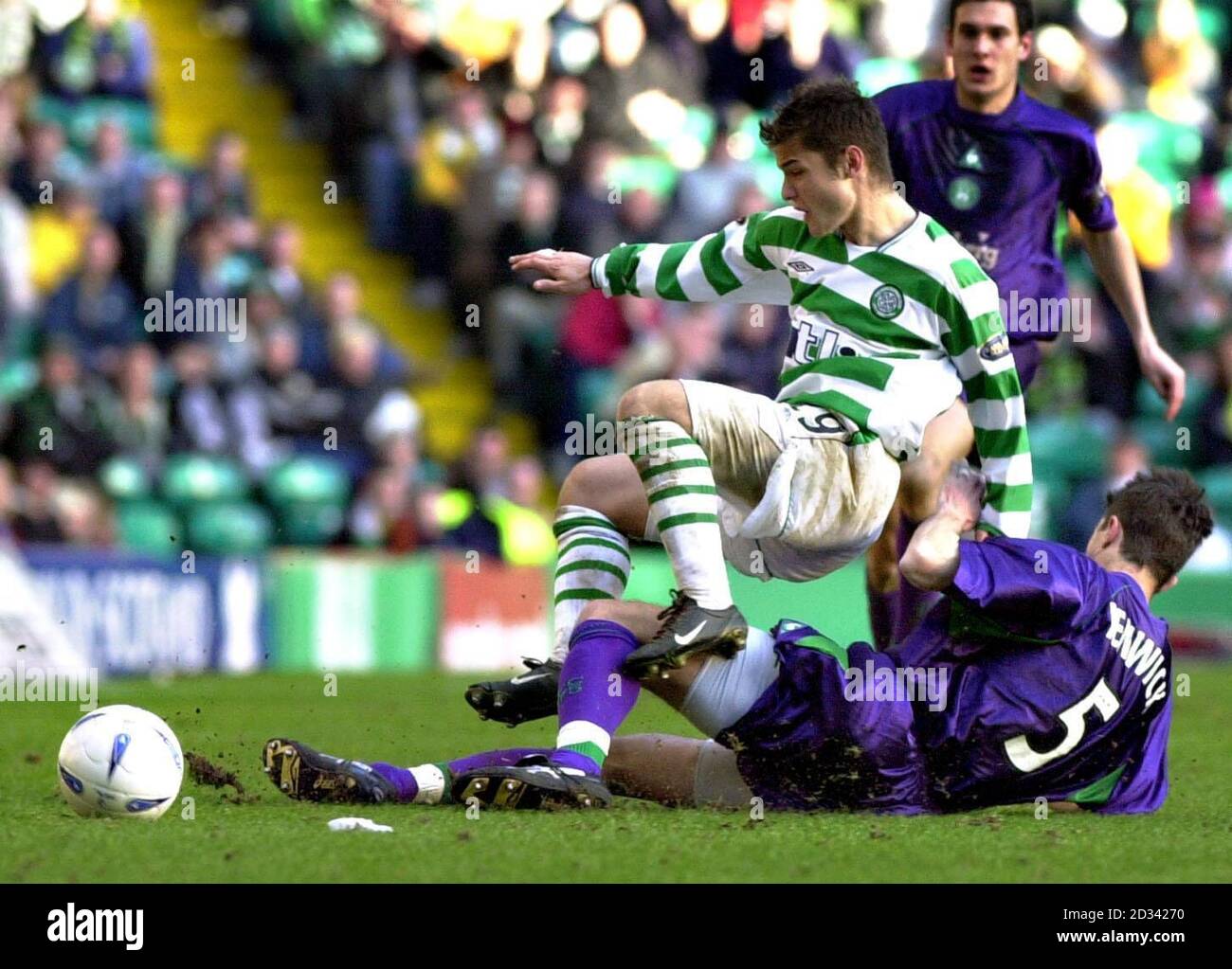 Off hibernians paul fenwick on ground during hi-res stock photography ...