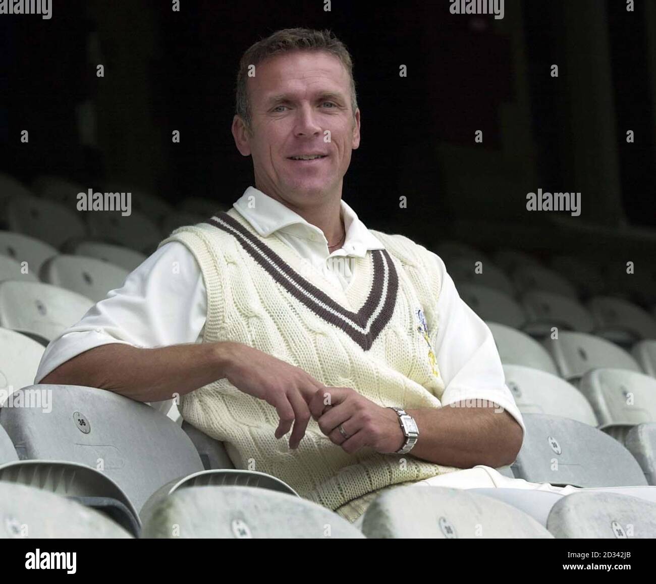 Former England captain and Surrey cricketer Alec Stewart relaxes at The ...