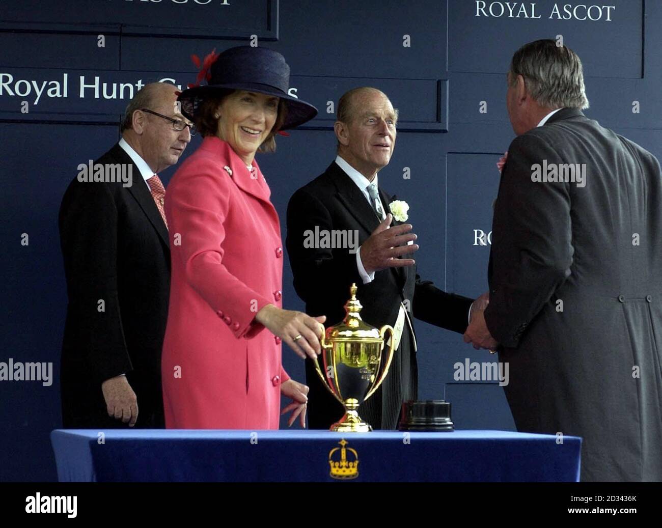 Prince Philip presents the Trophy for the Royal Hunt Cup to Lord and ...