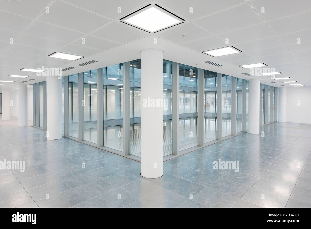 Corner view of typical floor plate looking to atrium. Verde SW1, London ...