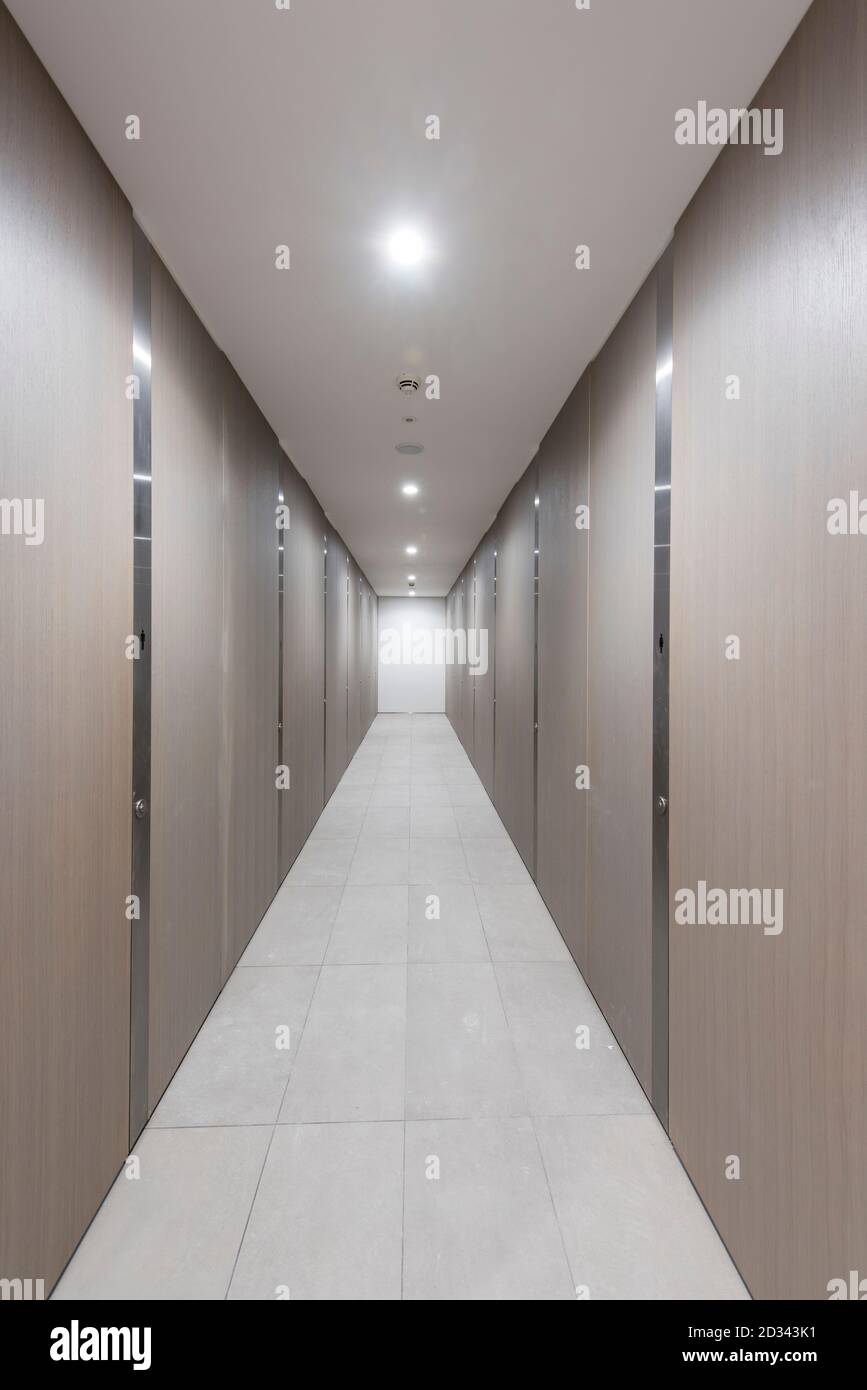 Vertical view of toilet corridor. Verde SW1, London, United Kingdom ...